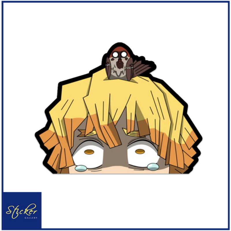 ZENITSU AGATSUMA PEEKER DEMON SLAYER Waterproof Vinyl Sticker | Shopee ...