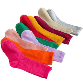 Casual womens sock solid color cotton socks for women ladies candy ...