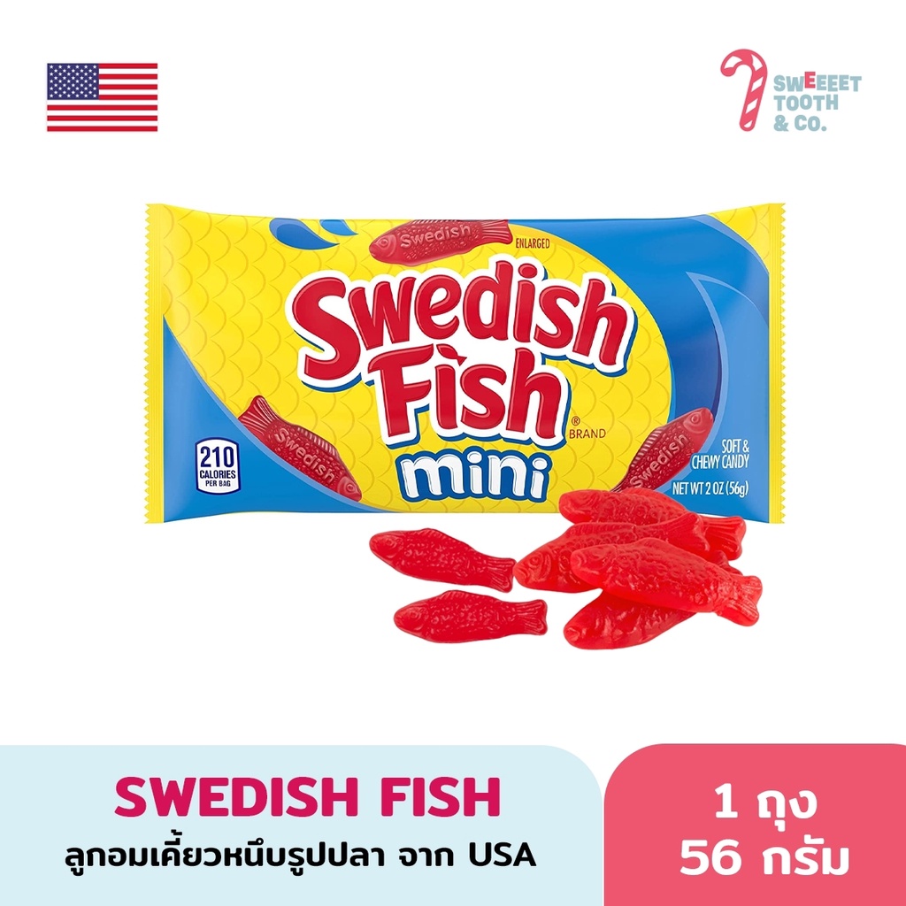 SWEDISH FISH mini Soft & Chewy Candy Jelly USA Gummy American Snacks ...