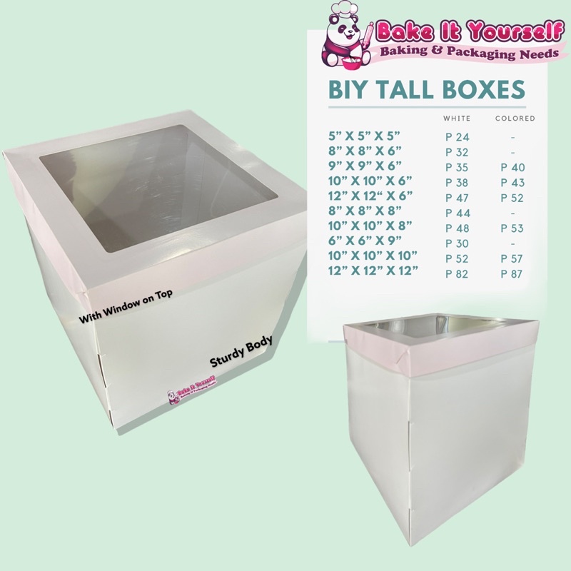 BIY Tall Cake Boxes (White, Acetate on Top) | Shopee Philippines