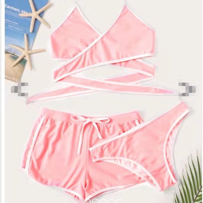 bangkok 3n1 sexy summer wear swimsuit (sitro top+bra+short) | Shopee ...