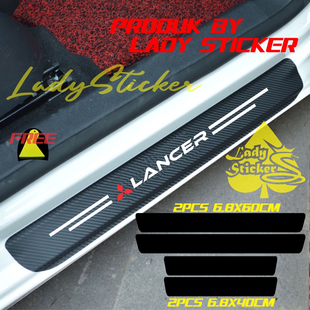 Sillplate CARBON 3D Car LANCER STICKER CARBON 3D Car Footrest ...