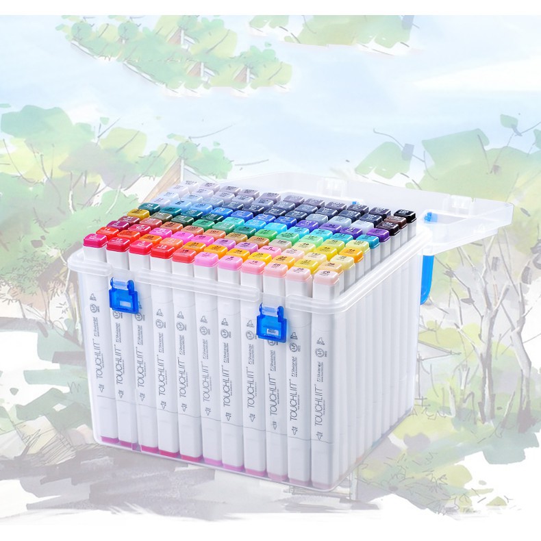 Liit Touch Marker Pen 6 Plastic Boxes, Set of 30/40/60/80 Colors ...