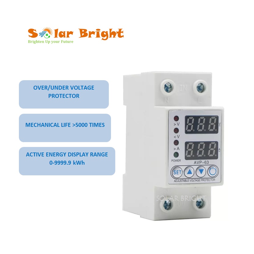 Din rail 63A 230V adjustable over under voltage protective protector ...