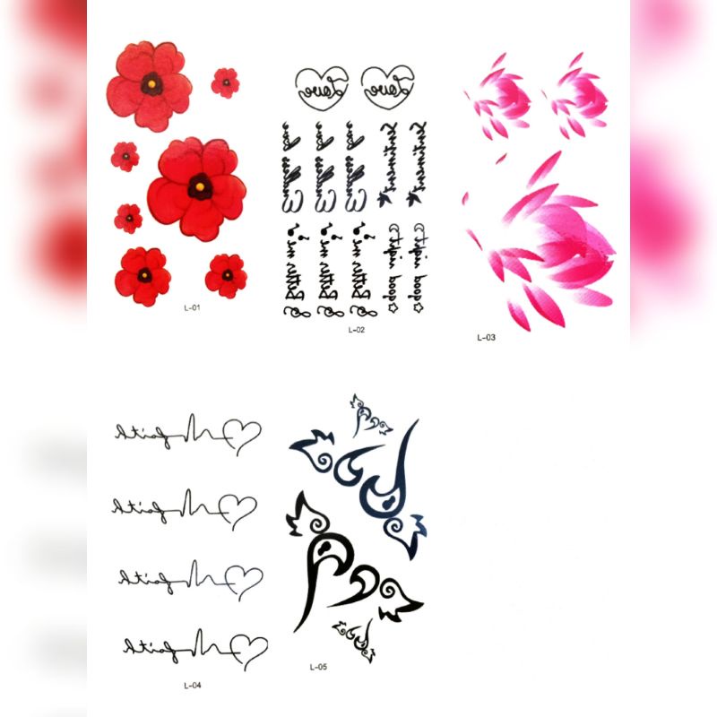 Temporary Tattoo Tatto Temporary Tattoo Code L 1-10 (W=10cm L=6cm ...