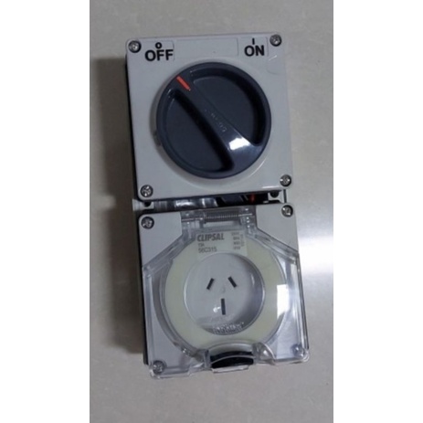 Australian flat 3 foot socket plus Clipsal brand Weather Proof Switch ...