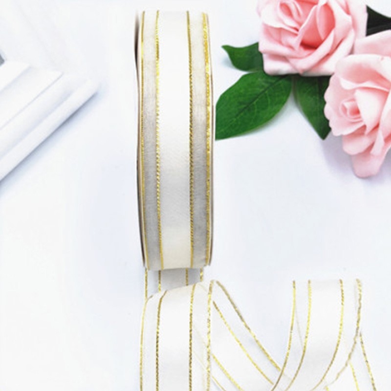 45m / roll gold ribbon wedding decoration clothing accessories holiday ...
