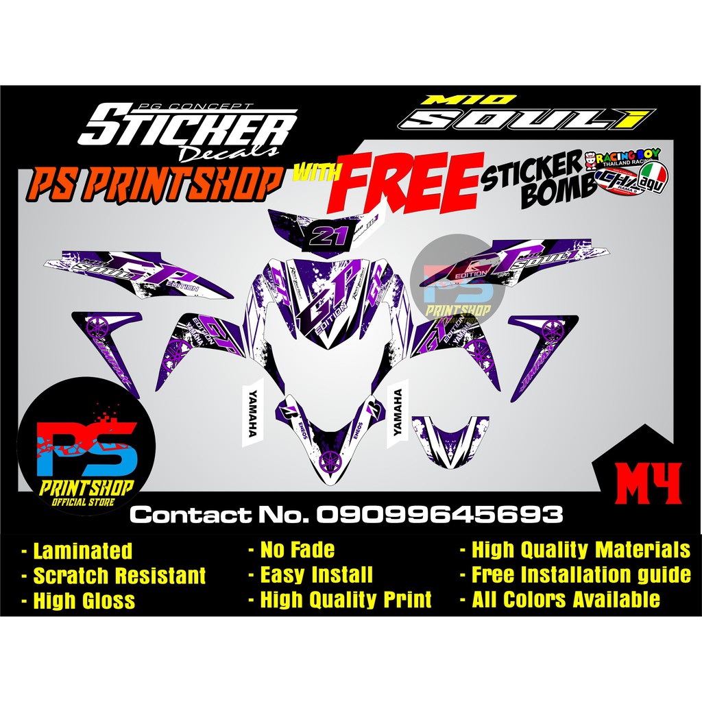 MIO soul i, Mio GT, Mio MX 125 i Yamaha Full Body Set sticker decals ...
