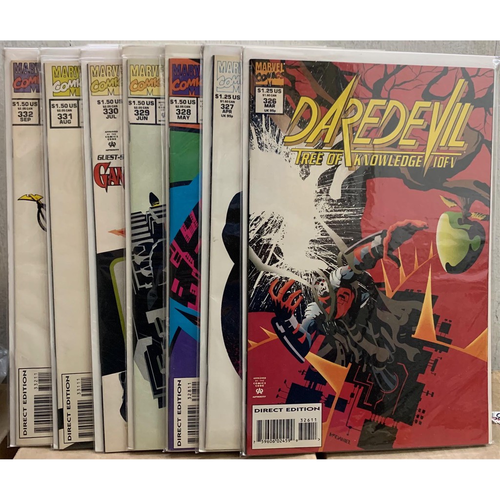Marvel Comics: 1994 - Daredevil #326 to 332: Tree of Knowledge Set ...