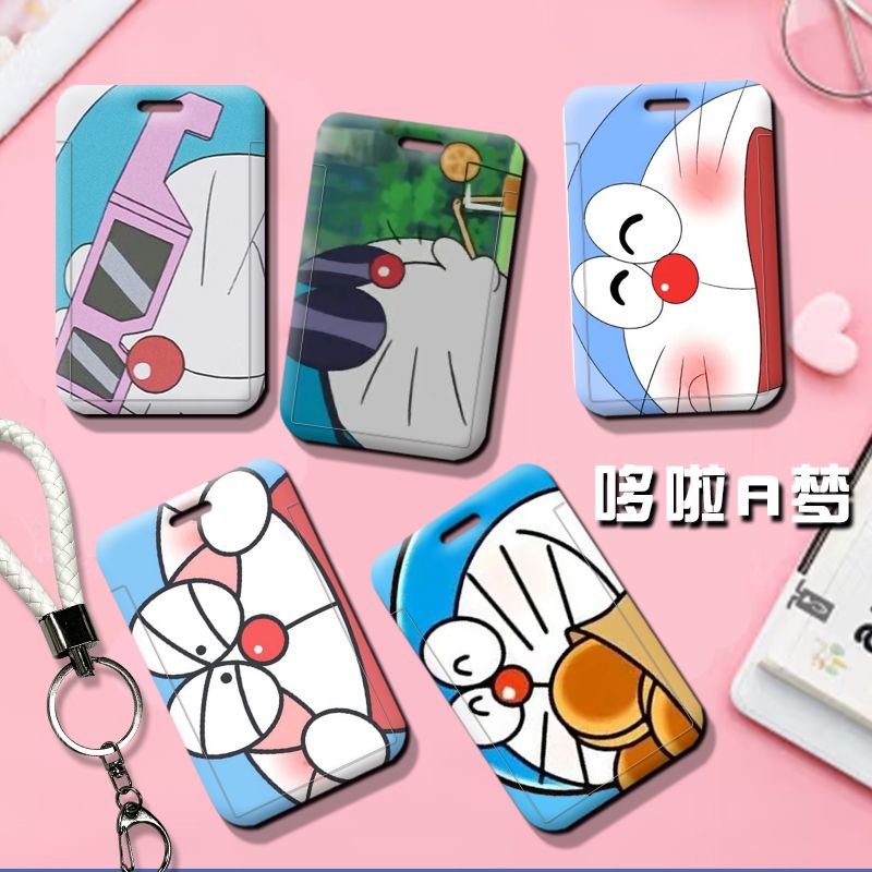 Cute Cartoon Doraemon Student School ID Card Holder PassCard TNG Card ...
