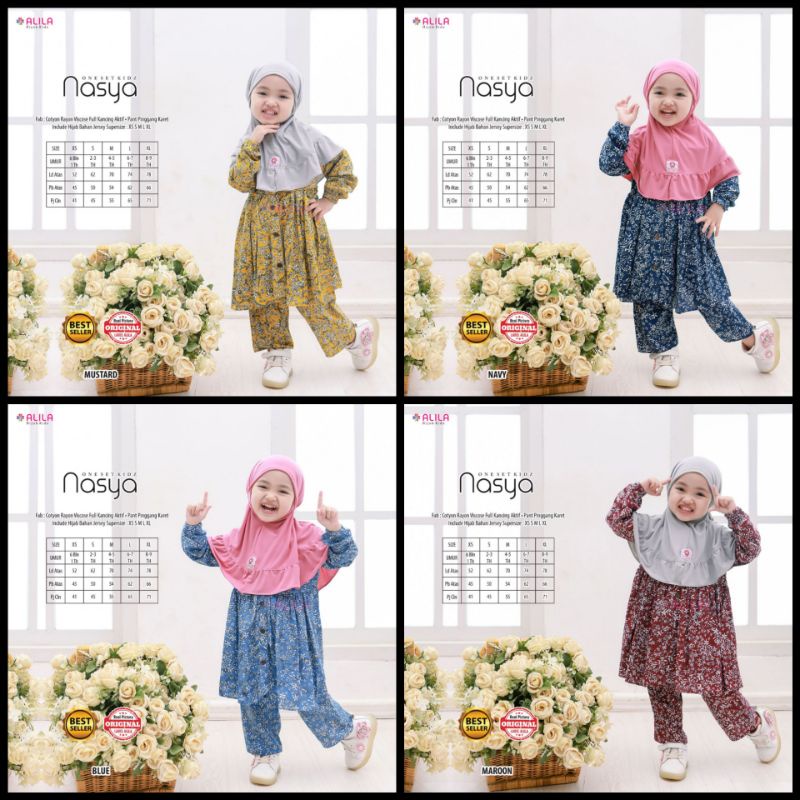NASYA ONE SET KIDS SET (INCLUDES HIJAB) Original by Alila | Shopee ...