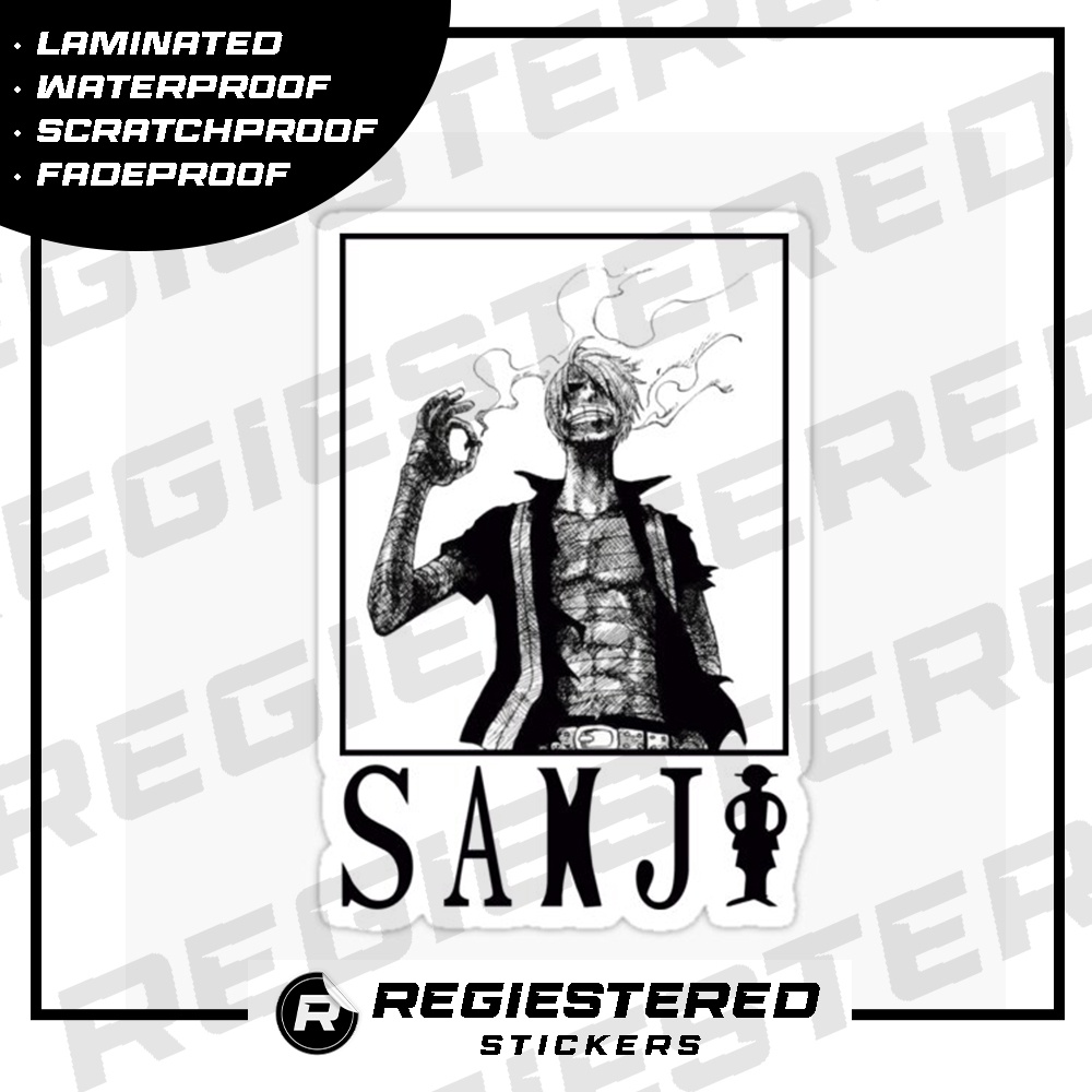 Sanji One Piece Vinyl Sticker Waterproof Phone Helmet Tumbler ...