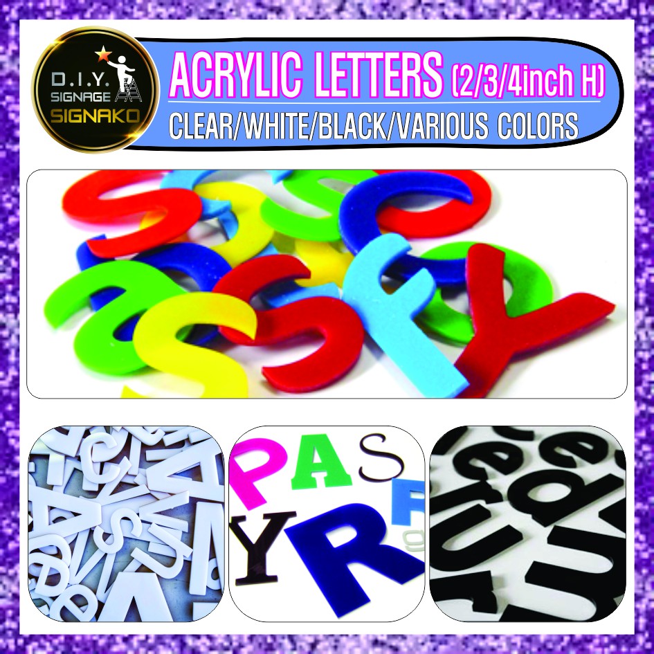 Customized Acrylic Letter Laser Cut 2 inch 3 inch 4 inch/ Alphabet ...