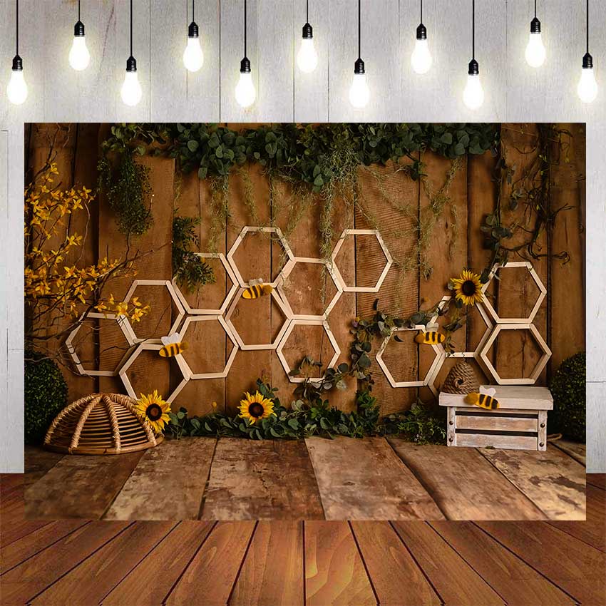 6pcs 3D Zoon Amimals Bee Spring Backdrops For Girls Birthday Party ...