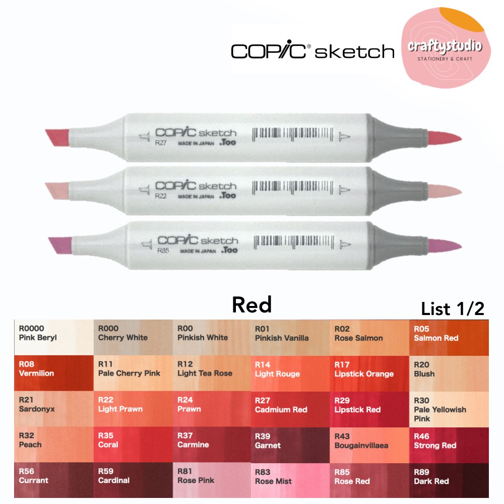 RED (R) Copic Sketch Marker Pen, Drawing Marker Pen | Shopee Philippines