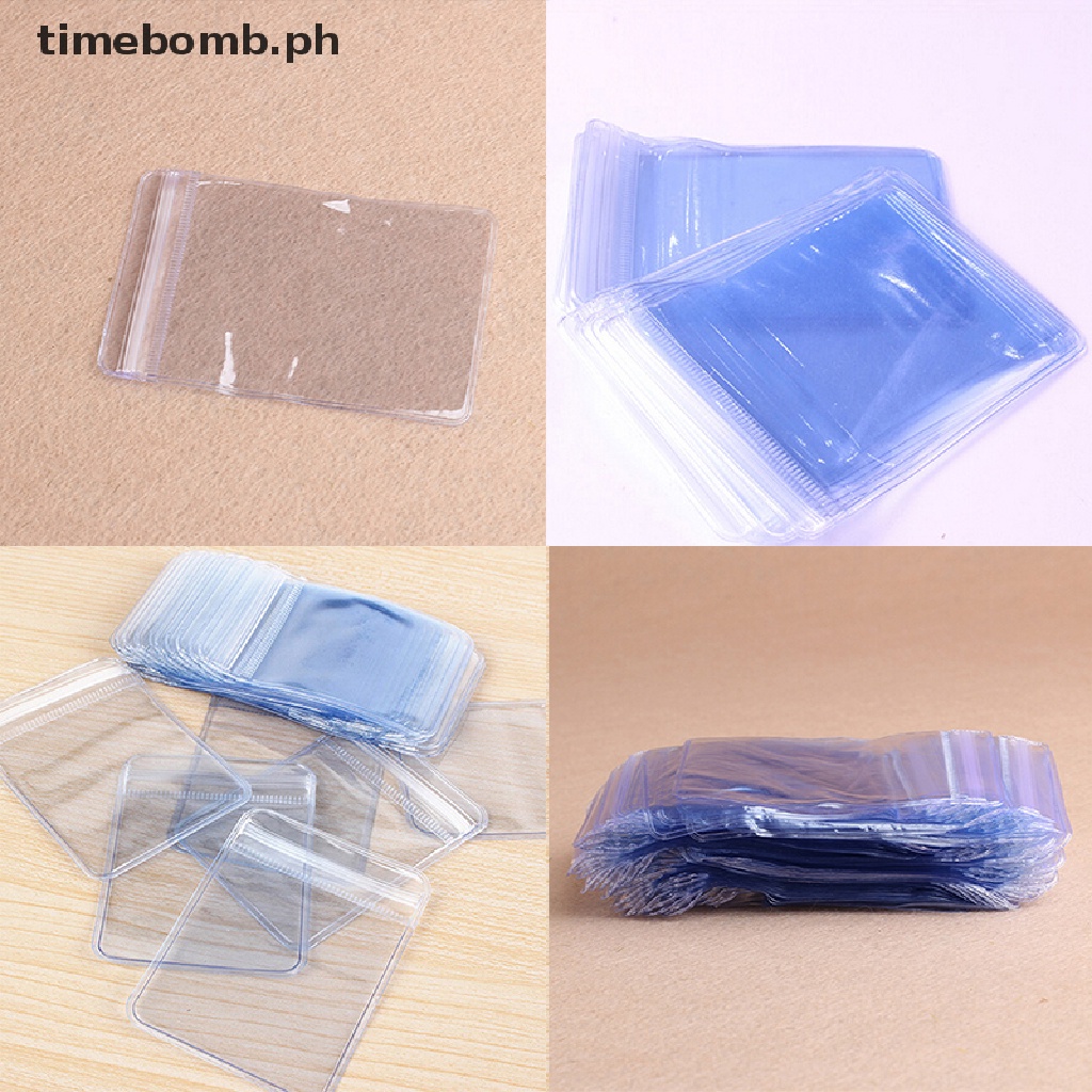 100Pcs Clear PVC Plastic Coin Bag Case Wallets Storage Envelopes New ...