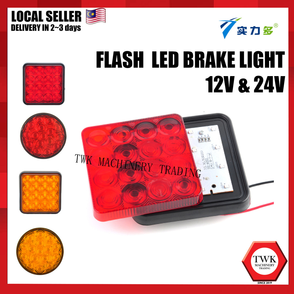 TWK Truck Car LED 12V/24V brake light lampu lori Truck taillamp Backhoe ...