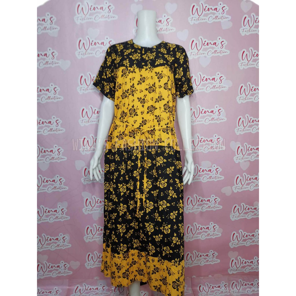 BATIKMOTO Long Floral Dress Batik Daster Dress Semi Jumbo Indonesia ...