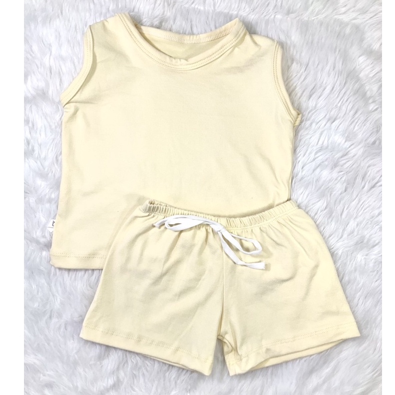 Unisex Kids Plain Terno Sleeveless Shorts / Sando Shorts / Basic ...