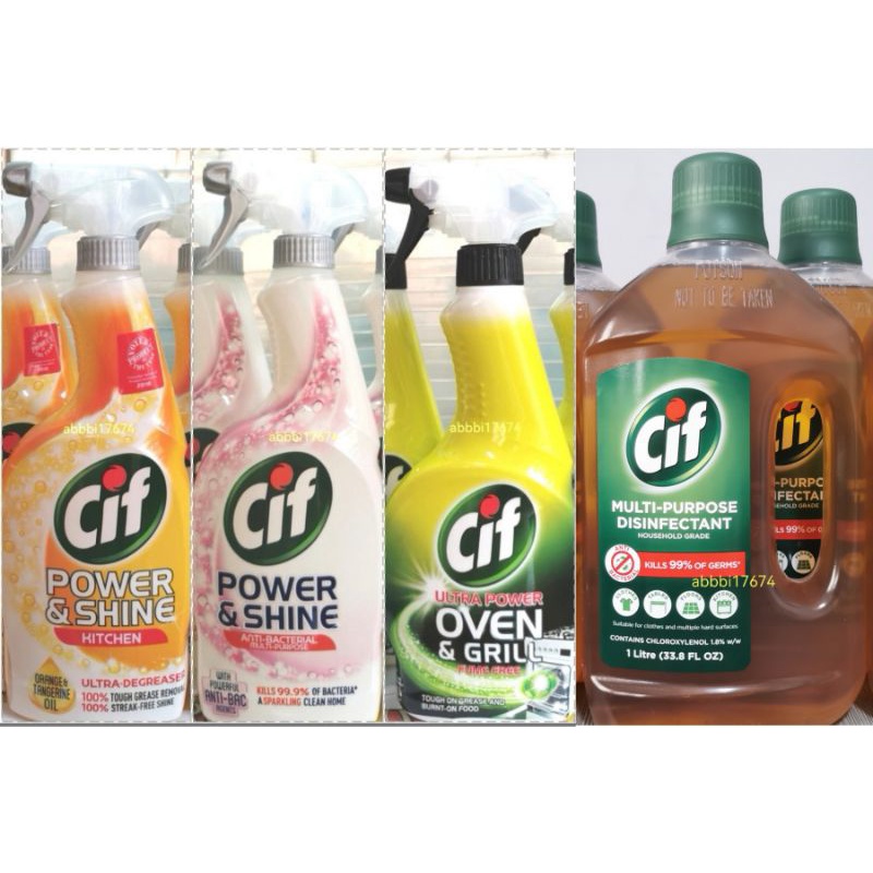CIF POWER & SHINE /DEGREASER / ANTI BACTERIAL MULTI PURPOSE CLEANER ...