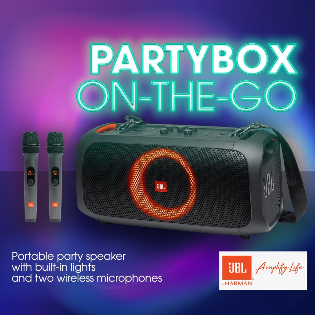 JBL PartyBox On-The-Go Portable Party Speaker with Built-in Lights and ...