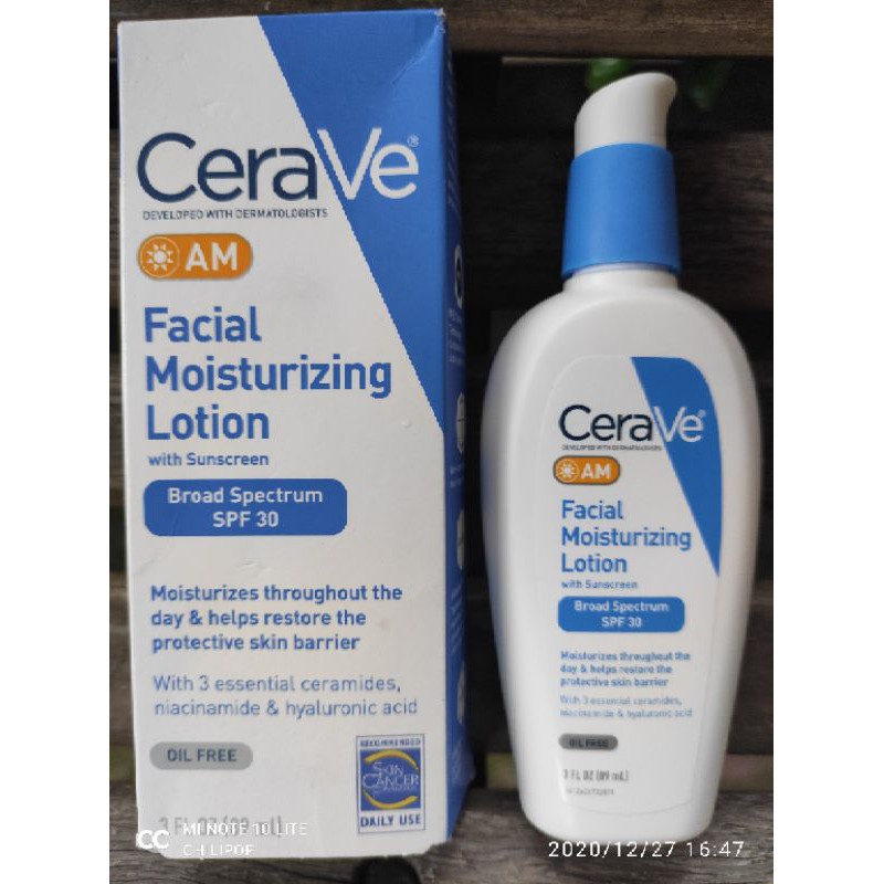 CeraVe AM Facial Moisturizing Lotion with Sunscreen 89 mL (Box w/ Dent ...