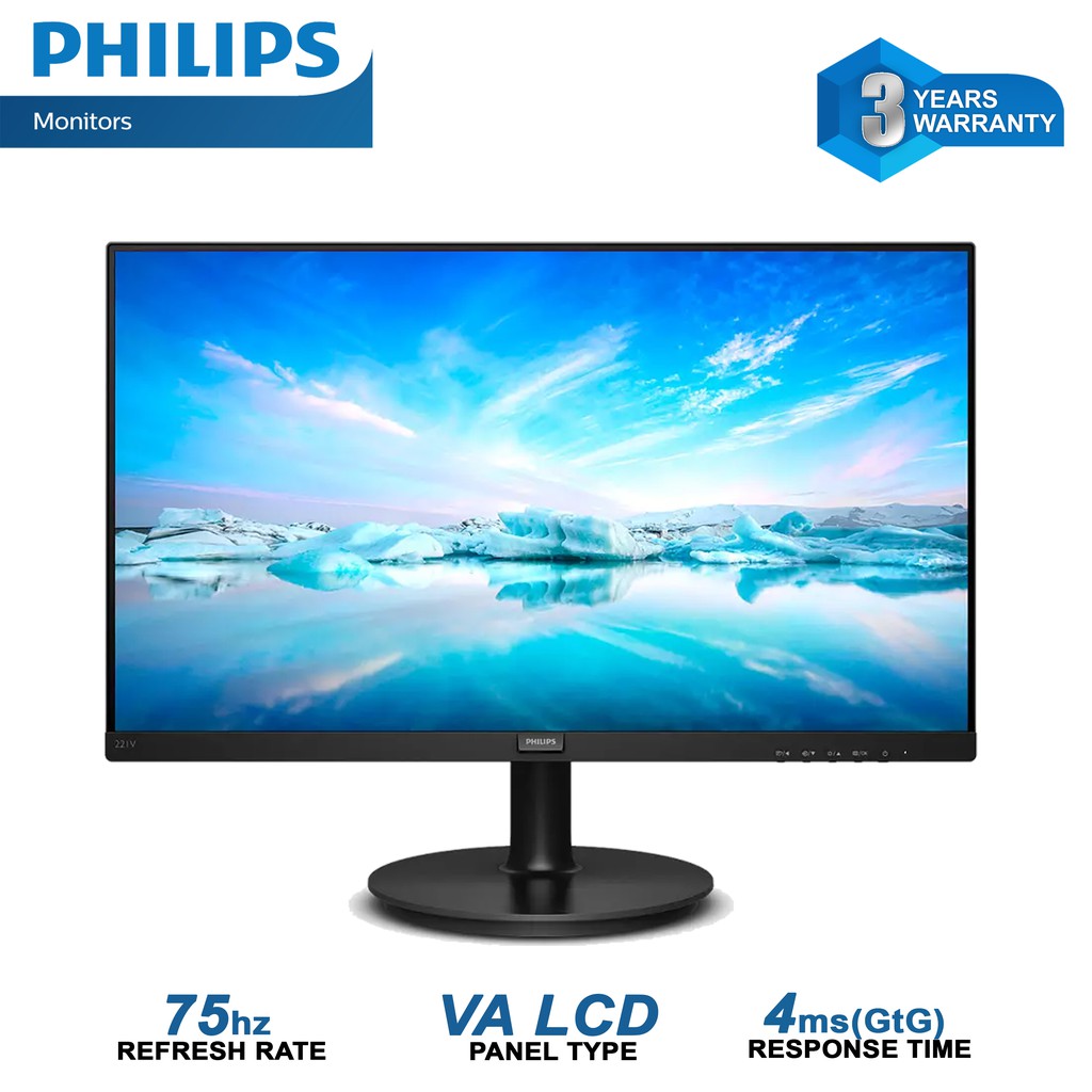 Philips 221V8 21.5" Full HD Monitor With SmartContrast, Flicker-free ...