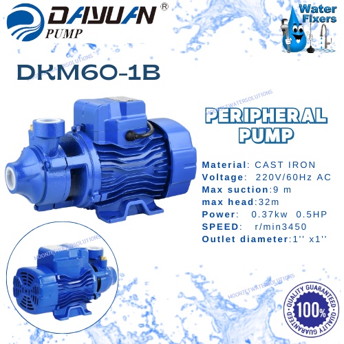 DAYUAN WATER PUMP JET PUMP BOOSTER PUMP PERIPHERAL 1/2HP | Shopee ...