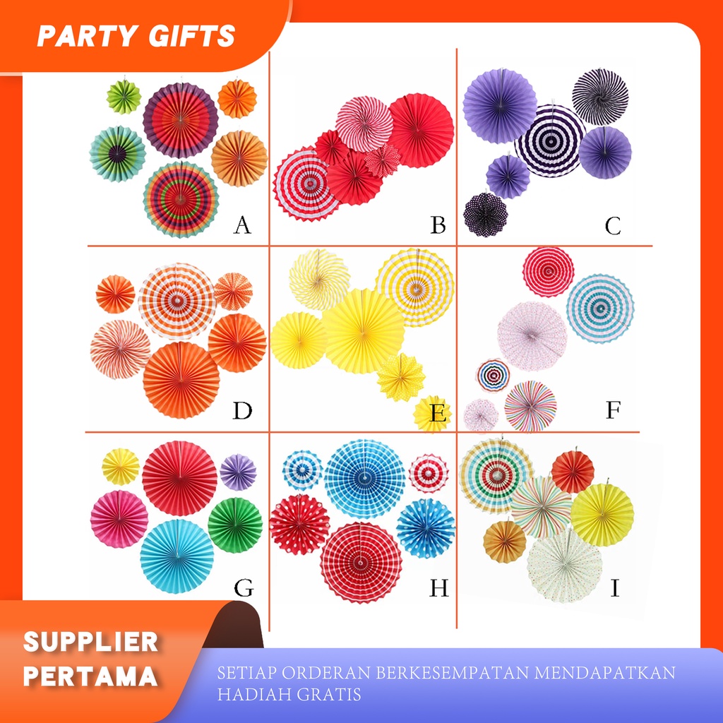 Paper Fan Set Combination 1 Set contains 6 Pcs | Shopee Philippines