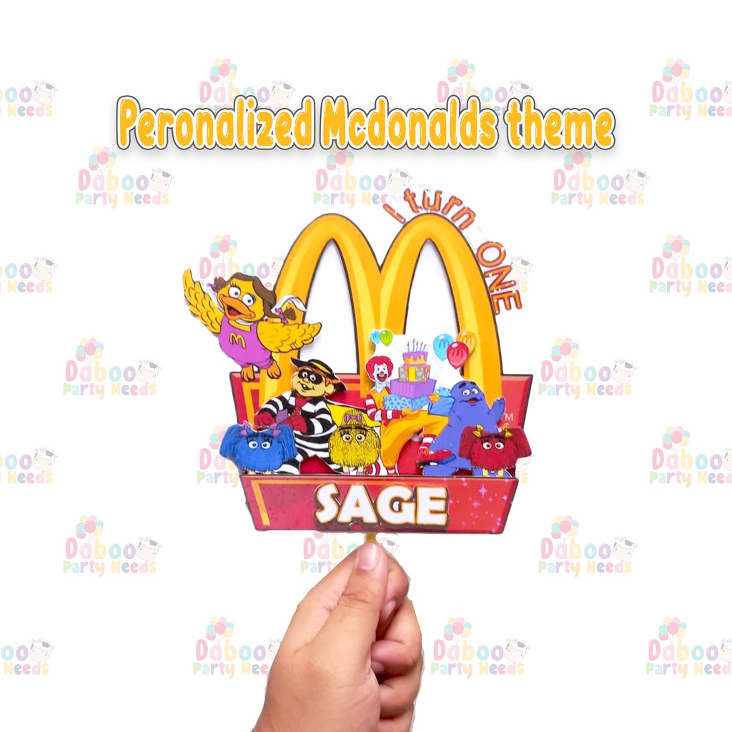 personalized mcdonalds theme cake topper | Shopee Philippines