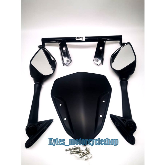 Side mirror+ visor bracket +visor 3in1 w/out bolts for aerox/click V1 ...