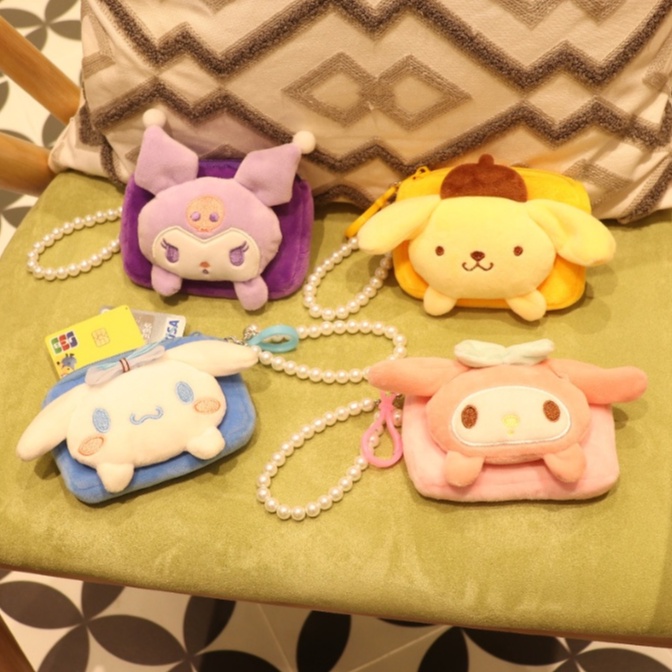 Cute Sanrio square creative plush coin purse cinnamoroll change purse ...