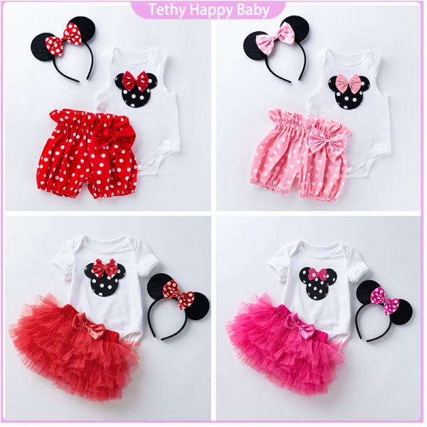 Baby girl dress cartoon Mickey Mouse tutu dress and polka dot shorts ...