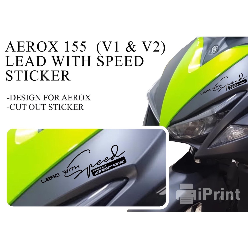 Aerox 155 Lead with Speed Sticker - Cut Out Sticker, Waterproof Sticker ...