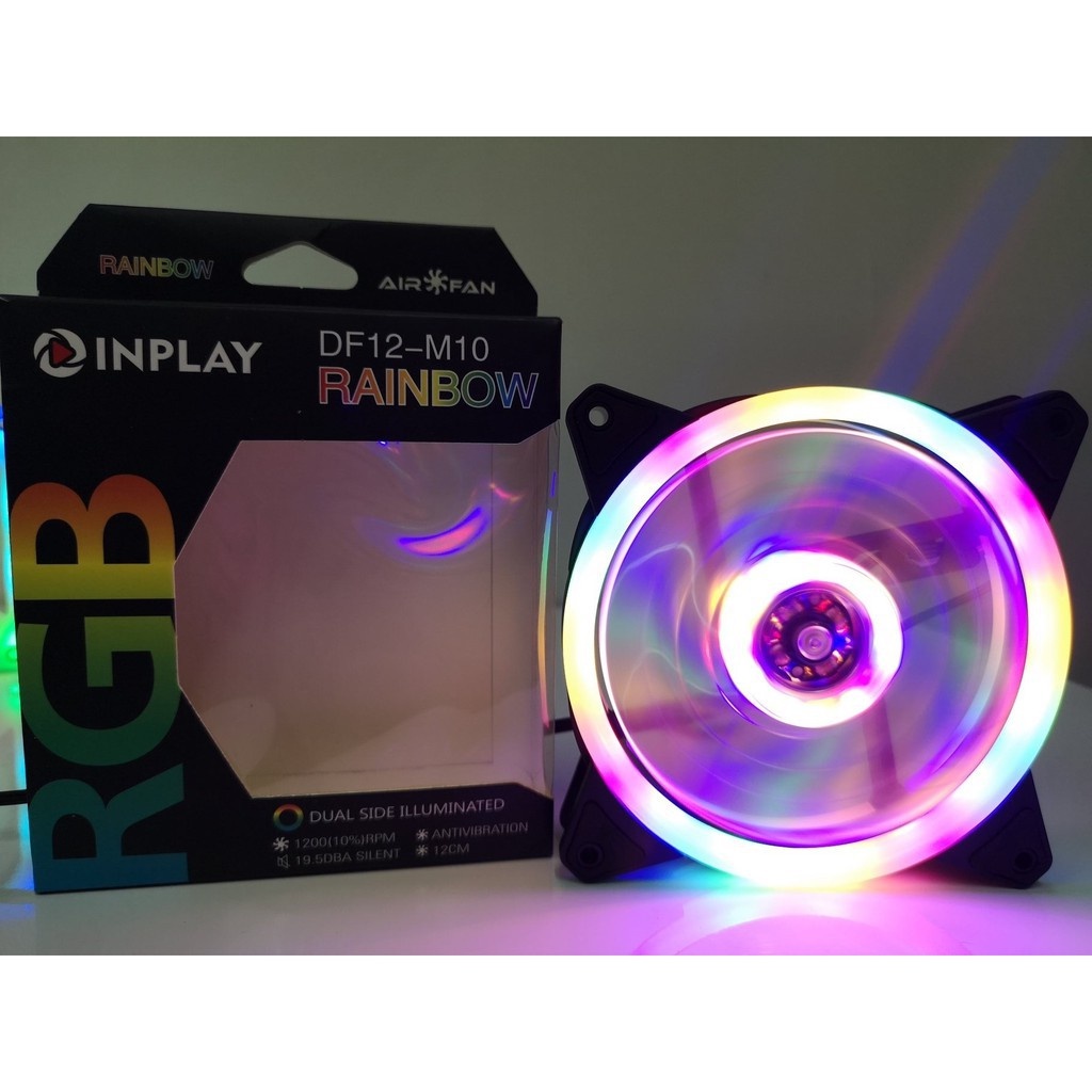 INPLAY M10 Rainbow RGB fan LED fan, 120mm RGB fan computer fan ...