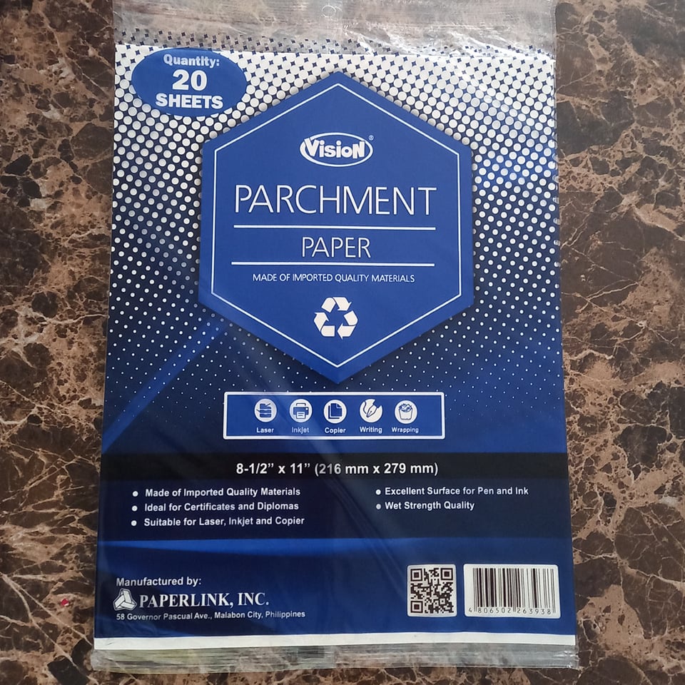 Parchment Paper (Veco by 2s) (Vision by 1), 80 GSM | Short, A4, 9in x ...