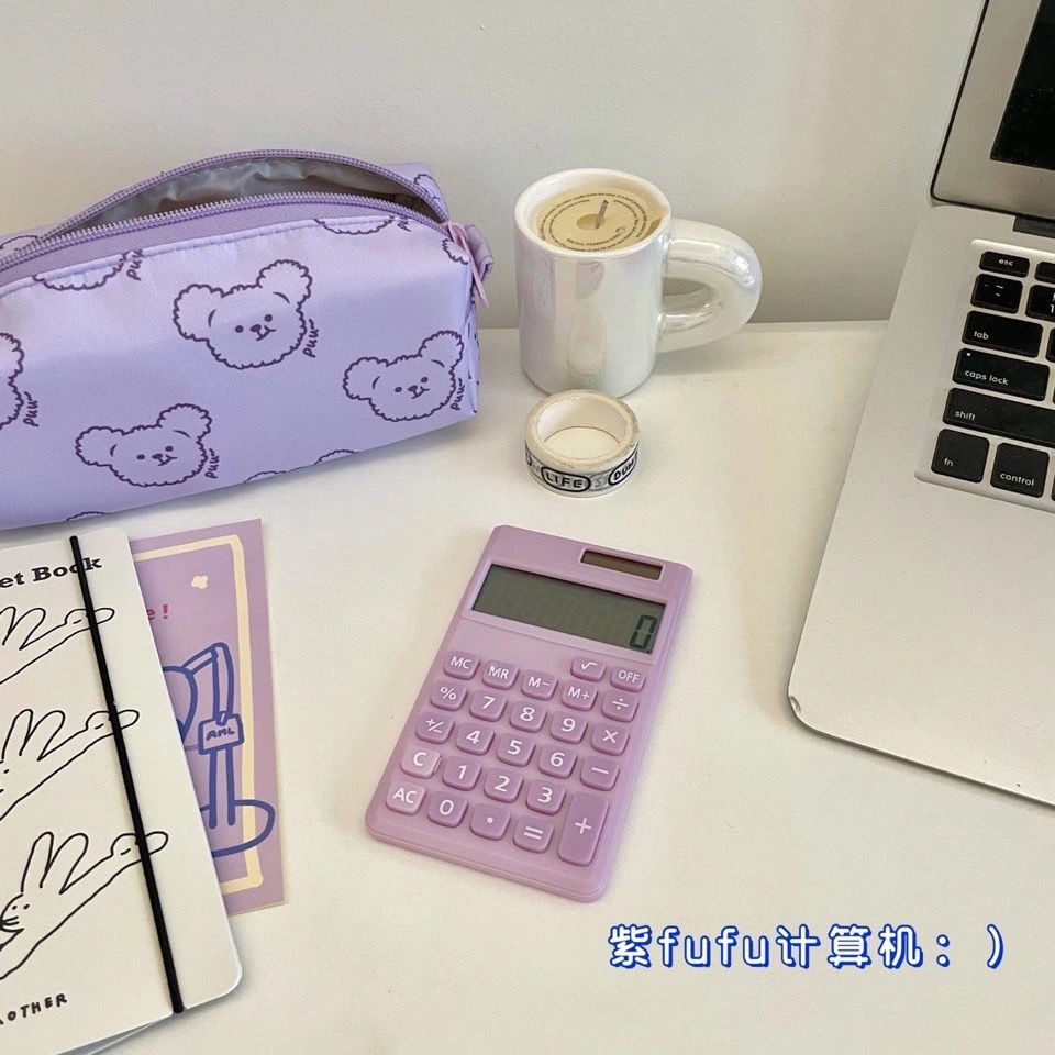 Korean students small and cute purple soft fufu computer portable mini ...