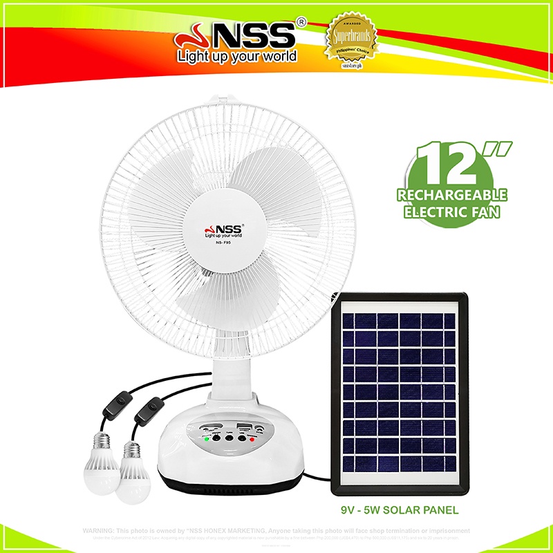 NS-F95 12" (NSS SOLAR FAN) | Shopee Philippines