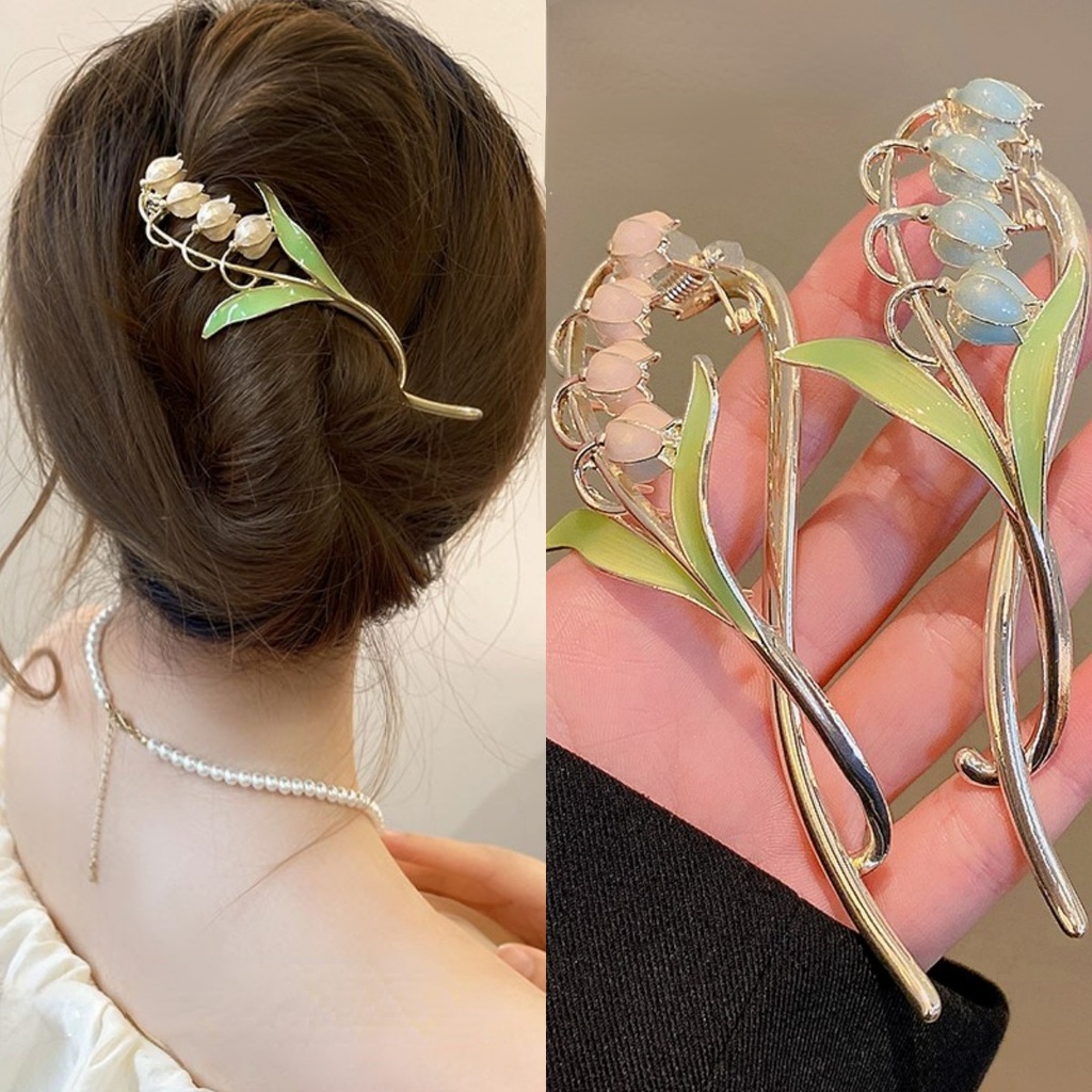 Bell Orchid Hair Clip Spring Clip Frog Buckle Hair Clips for Women ...