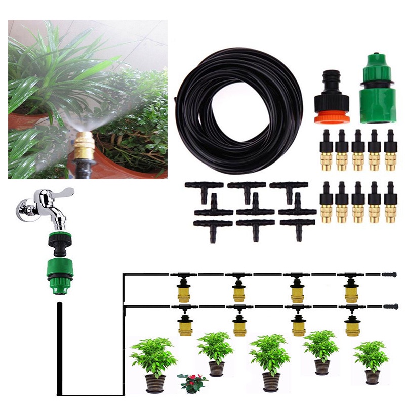 16ft Garden Misting Cooling System Patio Water Mister Nozzles Mist ...