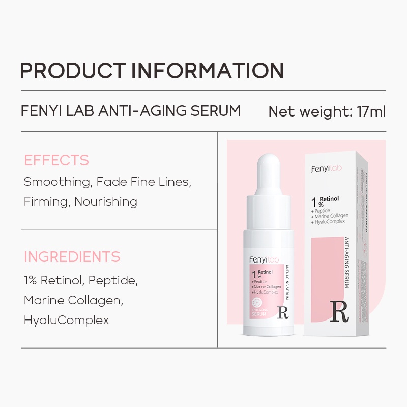 FENYI Lab Serum Niacinamide Retinol AHA Mandelic Acid Brightening Anti ...