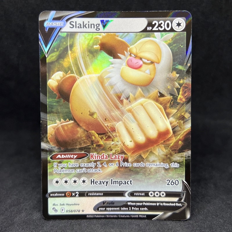 Pokemon TCG Slaking V Ultra Rare 058/078 2022 Pokemon GO Trading Card ...
