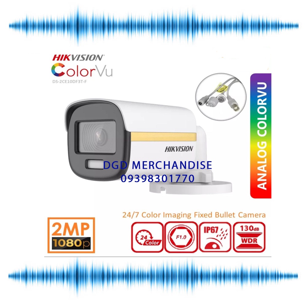 1080P HIKVISION 2MP Colorvu DS-2CE10DF3T-F 24/7 Colored 2MP Fixed ...