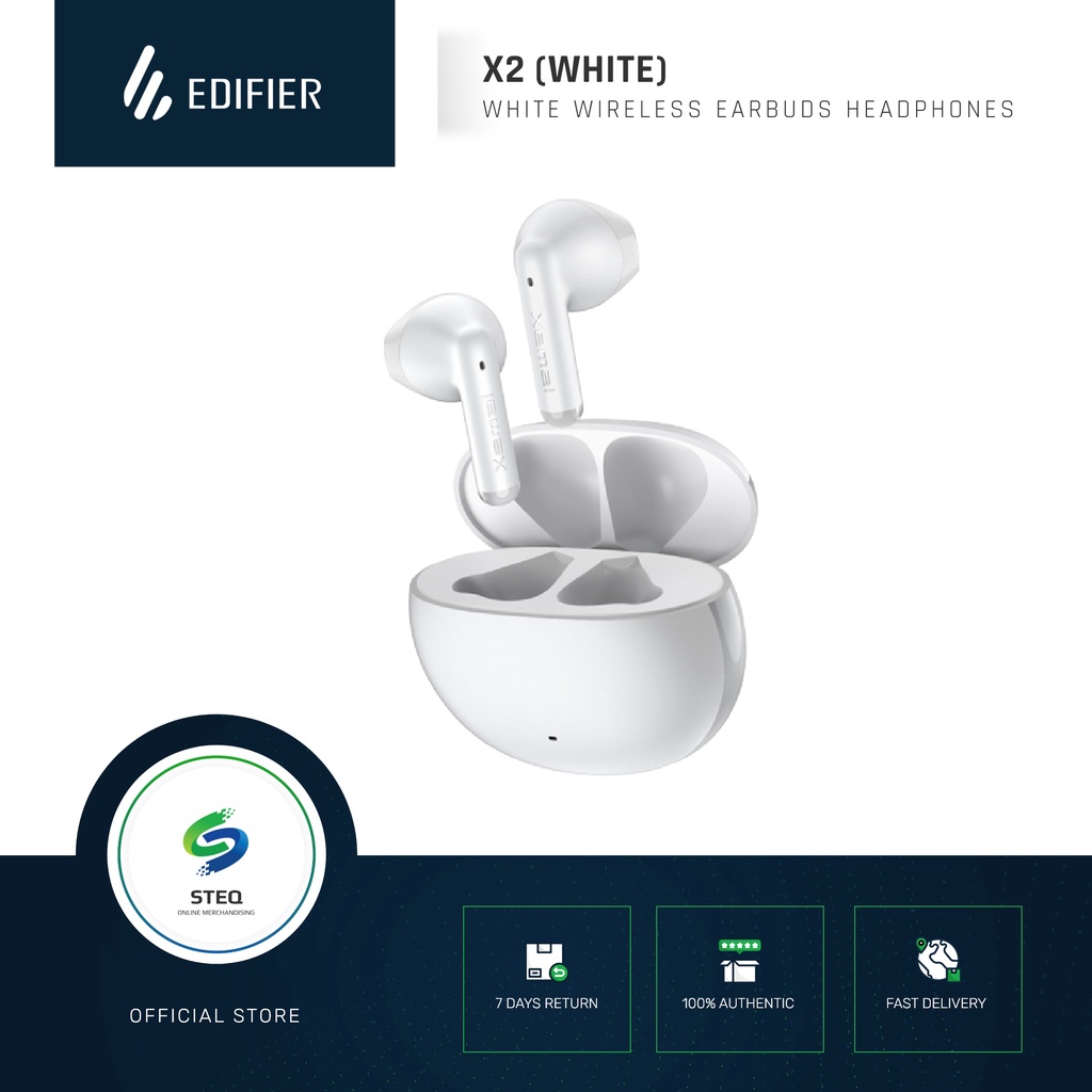 STEQ EDIFIER X2 True Wireless Earbuds Headphones (White) | Shopee ...