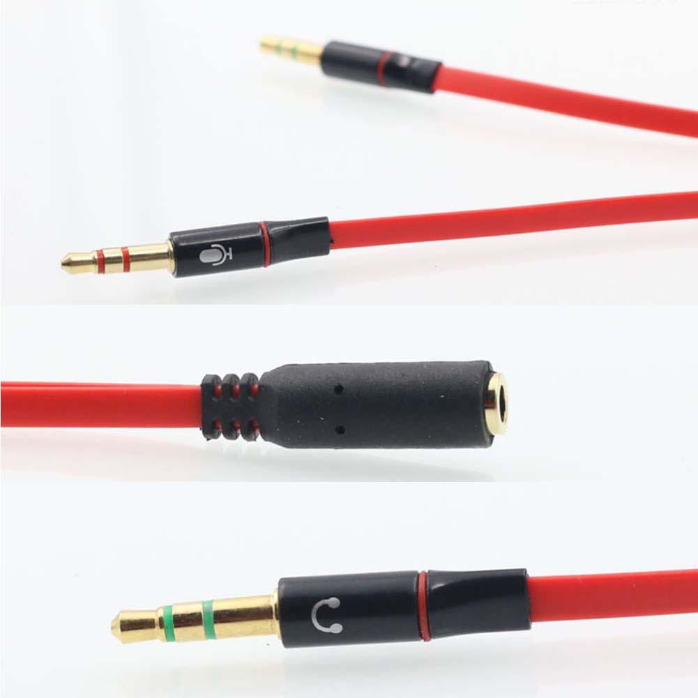 Audio Cable 3.5mm Dual 2 Male to Female Plug Jack Stereo Audio Headset ...