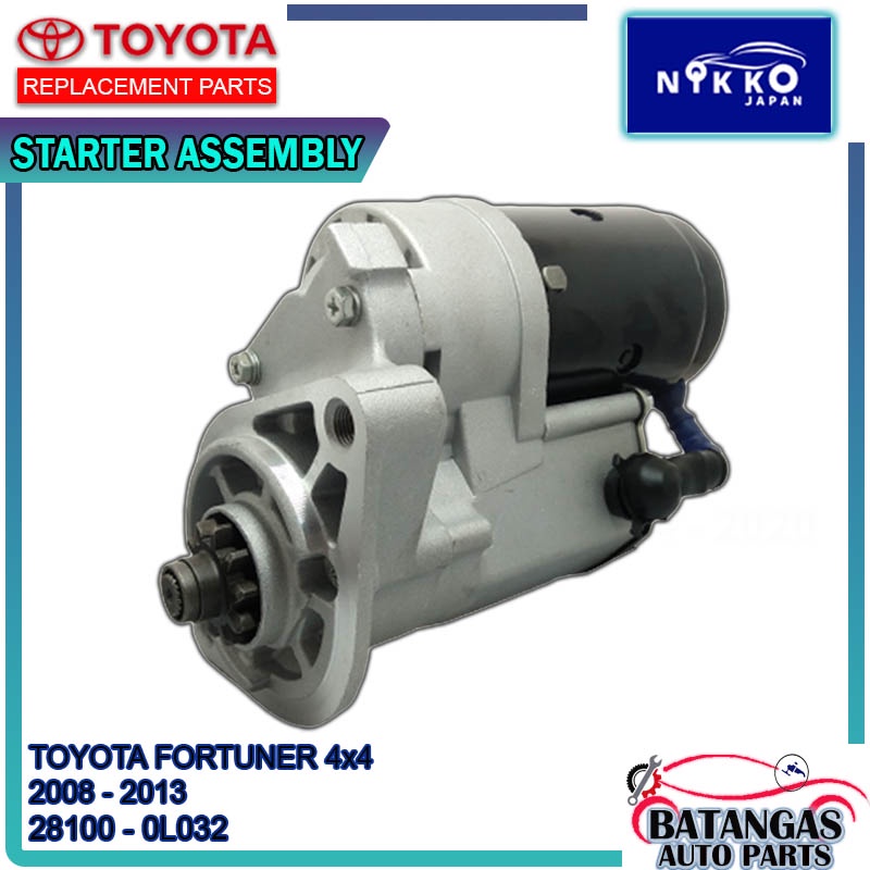 Starter Assembly Toyota Fortuner 4X4 Diesel 2008 - 2013 NIKKO JAPAN ...