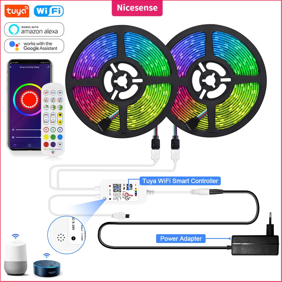 Tuya Smart LED Strip Lights WiFi RGB LED Light Strip 12V 5050 Work with ...
