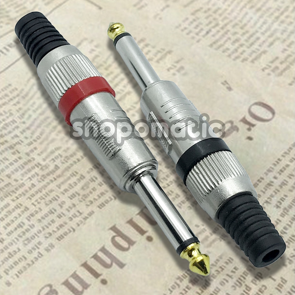 SHOPO PL55 Mono Microphone Plug – Audio Jack Connector for Microphones ...