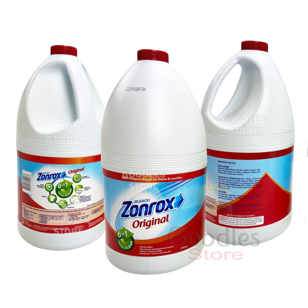 1 Gallon 3785 ml Zonrox Bleach Original Zonrox Bleach Lemon Clorox ...