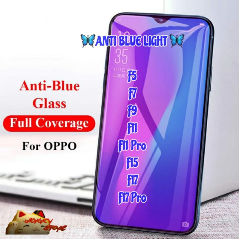 Oppo F5 F7 F9 F11 F11Pro F15 F17 F17Pro Tempered Glass Anti Blue Light ...